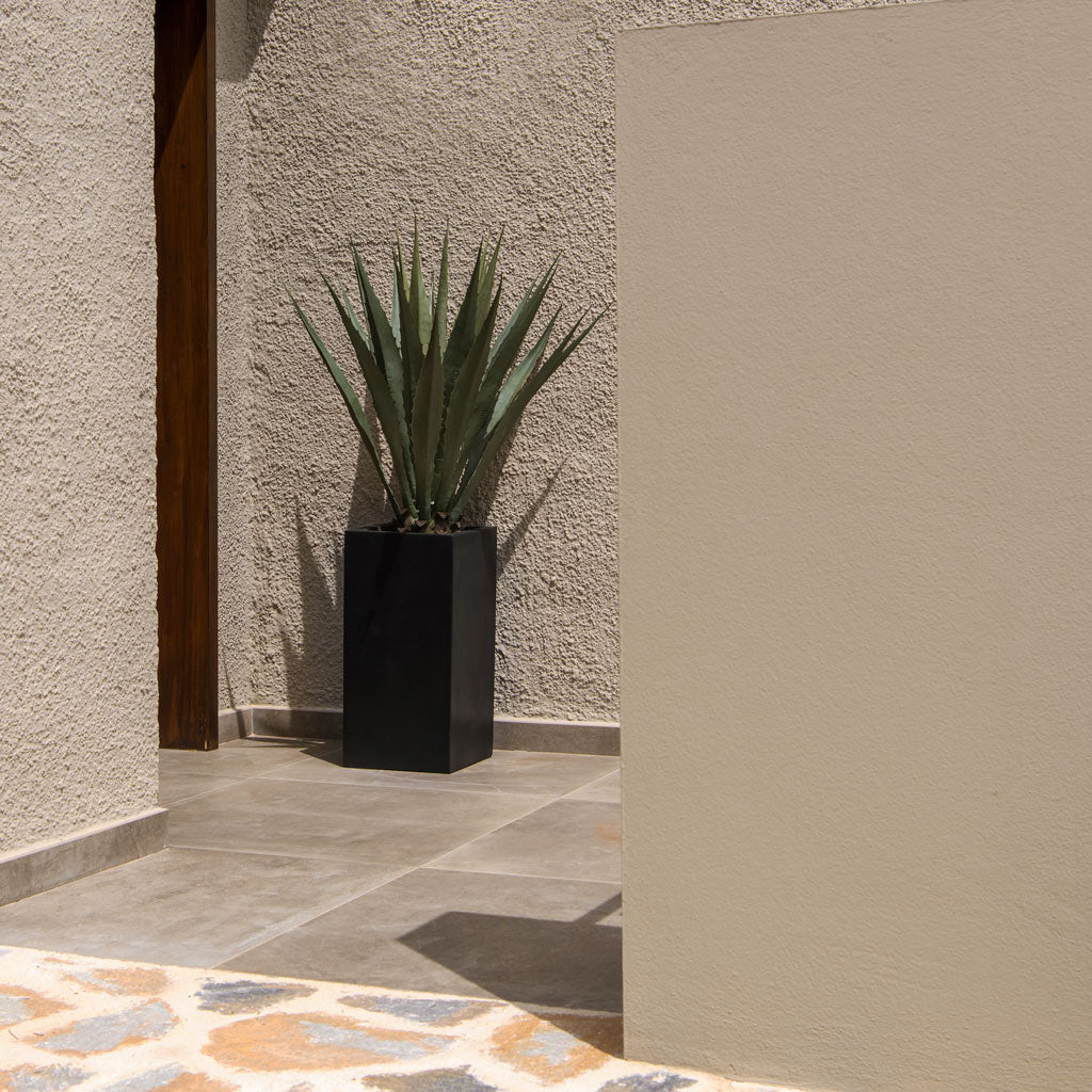 Bouvy Natural Planter - Black - Tall Rectangular Planters | Hortology ...