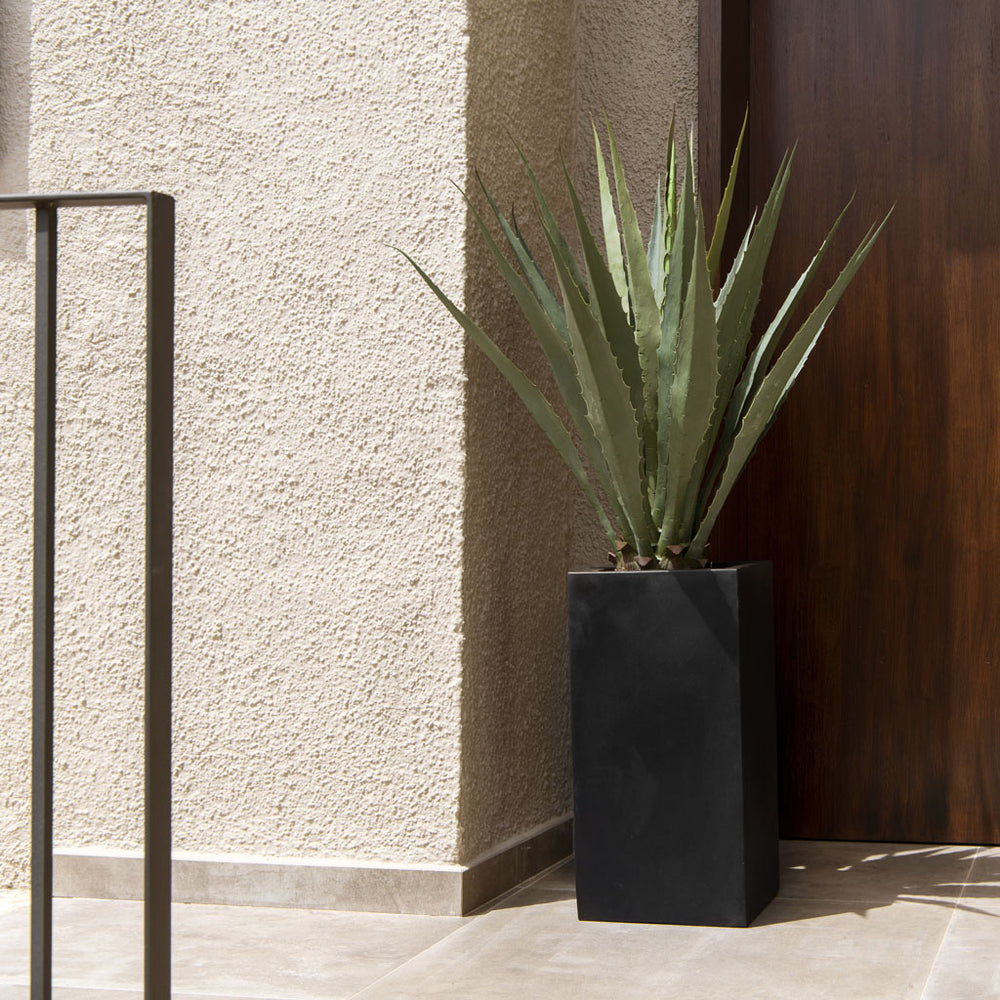 Bouvy Natural Planter - Black - Tall Rectangular Planters | Hortology ...