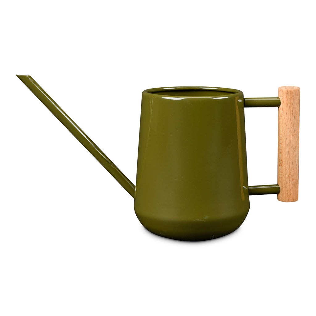 Indoor Watering Can 0.7L - Olive with Beech Handle | HORTOLOGY