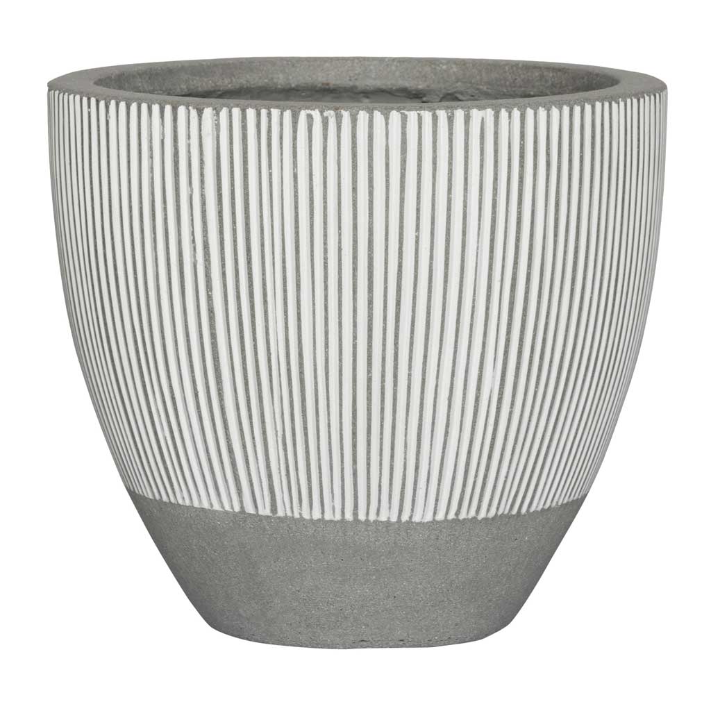 Jesslyn Ridged Plant Pot - White Stripe - Quality Planters | Hortology ...
