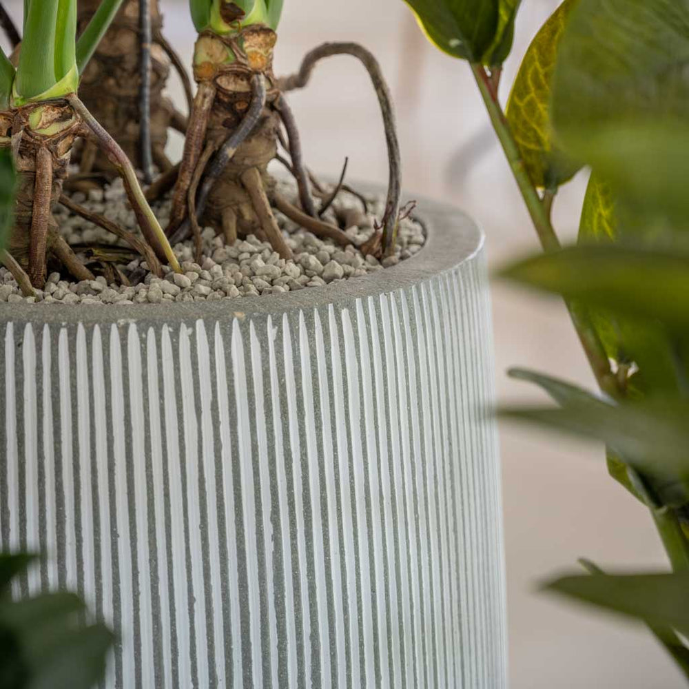 Harith High Ridged Plant Pot - White Stripe - Quality Plant Pots ...