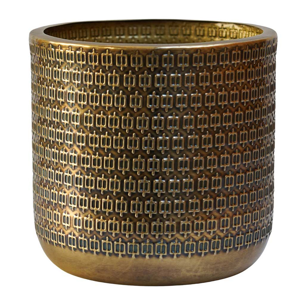 Solis Embossed Plant Pot - Gold - Quality Plant Pots | Hortology ...