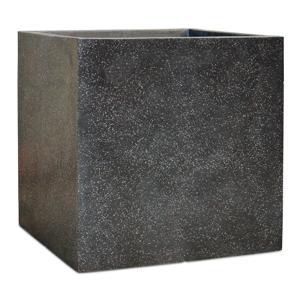 Terrazzo Cube Planter - Black - Quality Planters | Hortology - HORTOLOGY