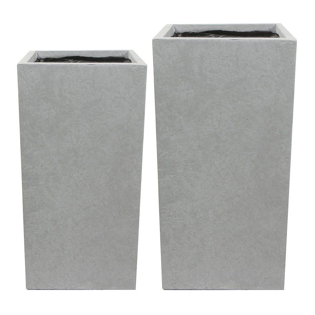 Amfa Tall Square Planters - Set of 2 - Grey | Hortology - HORTOLOGY