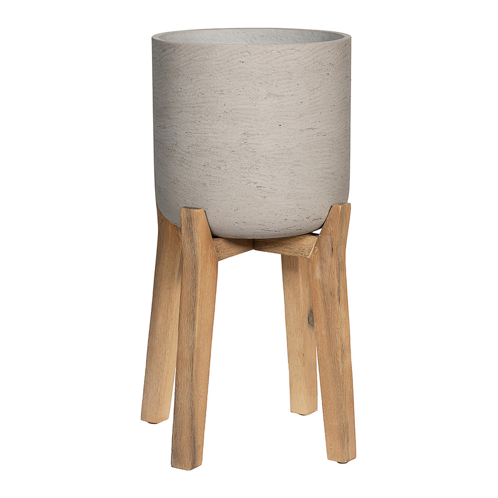 Charlie Plant Pot - Tall Stand - Grey Washed | Hortology - HORTOLOGY