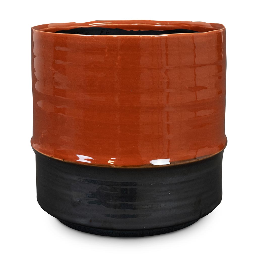 Marlijn Two Tone Ceramic Plant Pot - Coral | Hortology - HORTOLOGY