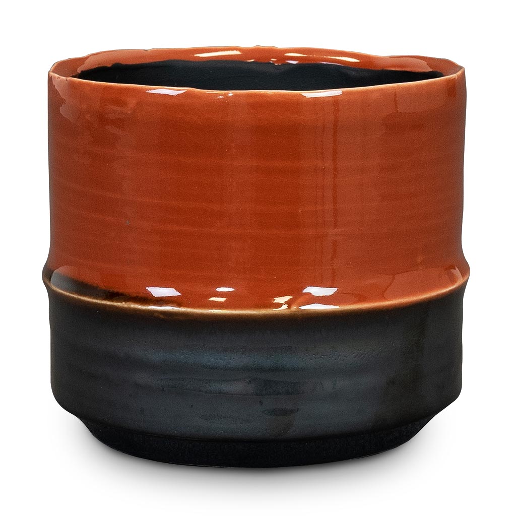 Marlijn Two Tone Ceramic Plant Pot - Coral | Hortology - HORTOLOGY
