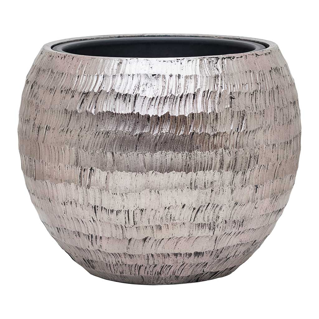 Opus Hammered Globe Planter - Silver - Quality Planters | Hortology ...
